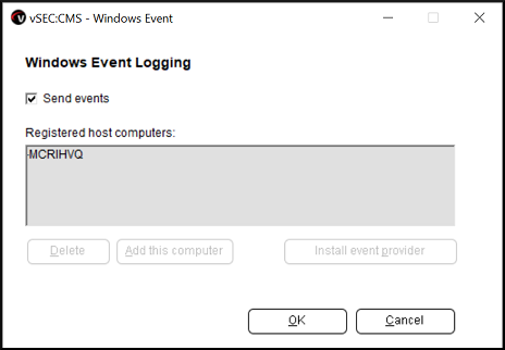 Event Viewer Events – Versasec