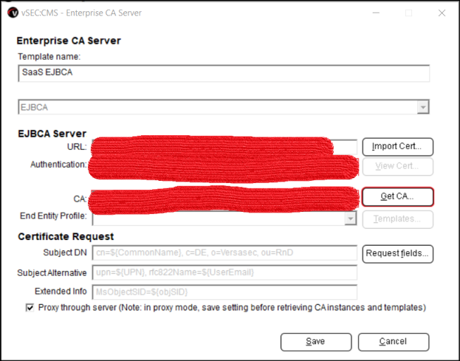 Issue Credential from EJBCA – Versasec