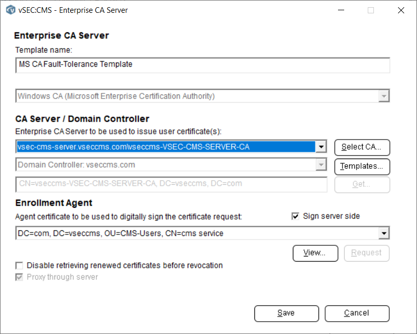 vSEC:CMS Domain Controller Fault-Tolerant Configuration – Versasec