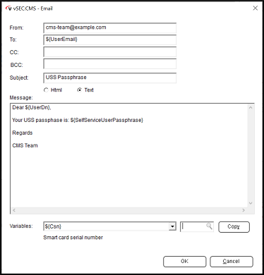 Legacy vSEC:CMS User Self-Service – Versasec